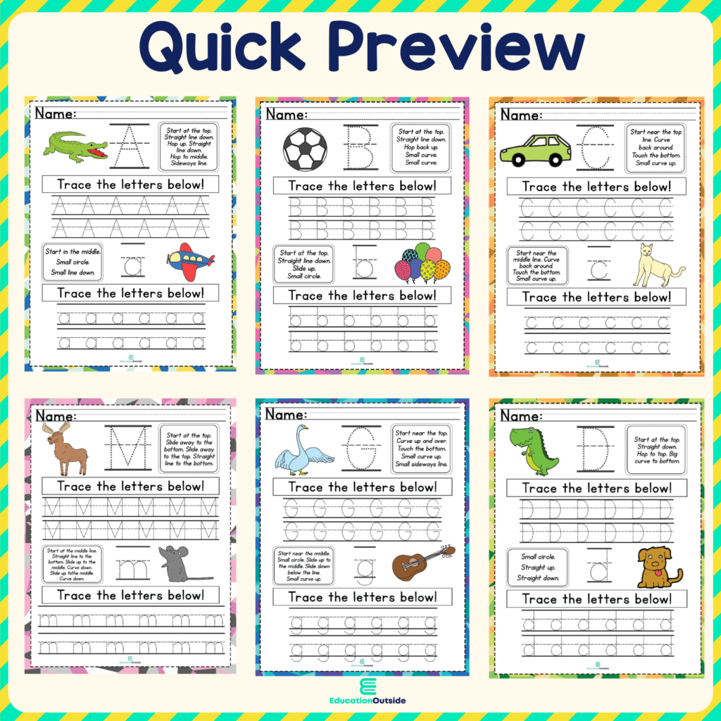 Alphabet Tracing Worksheets: Upper & Lowercase