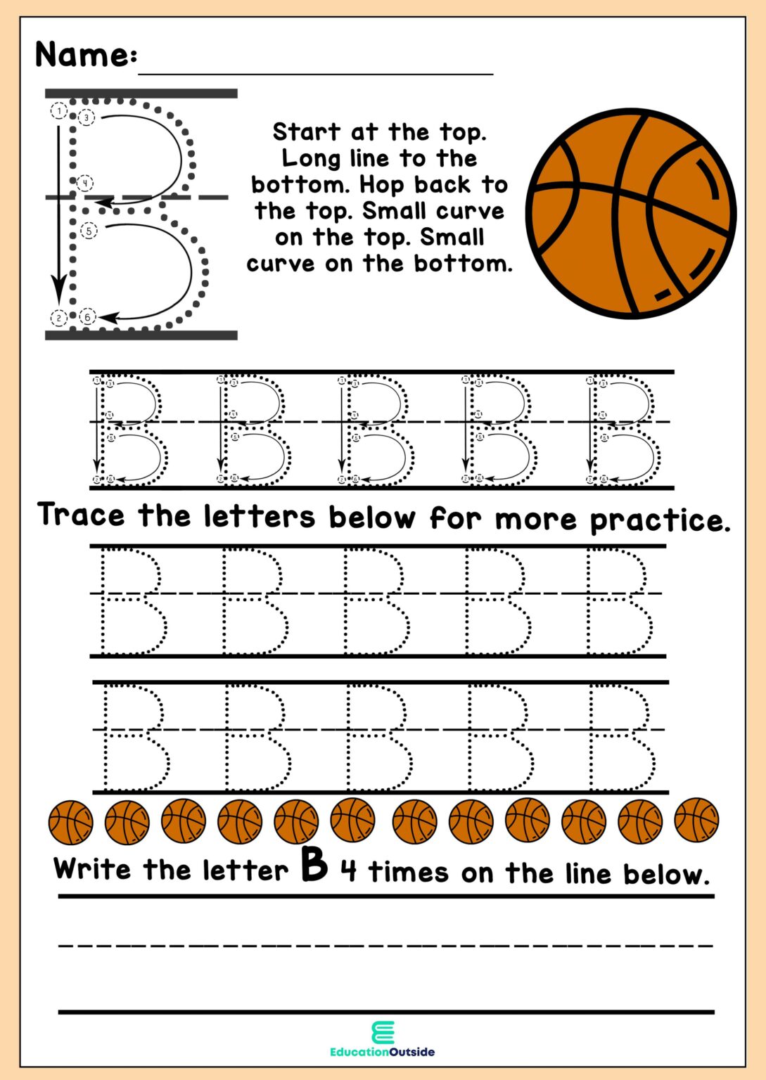 Uppercase Letter Tracing Worksheet