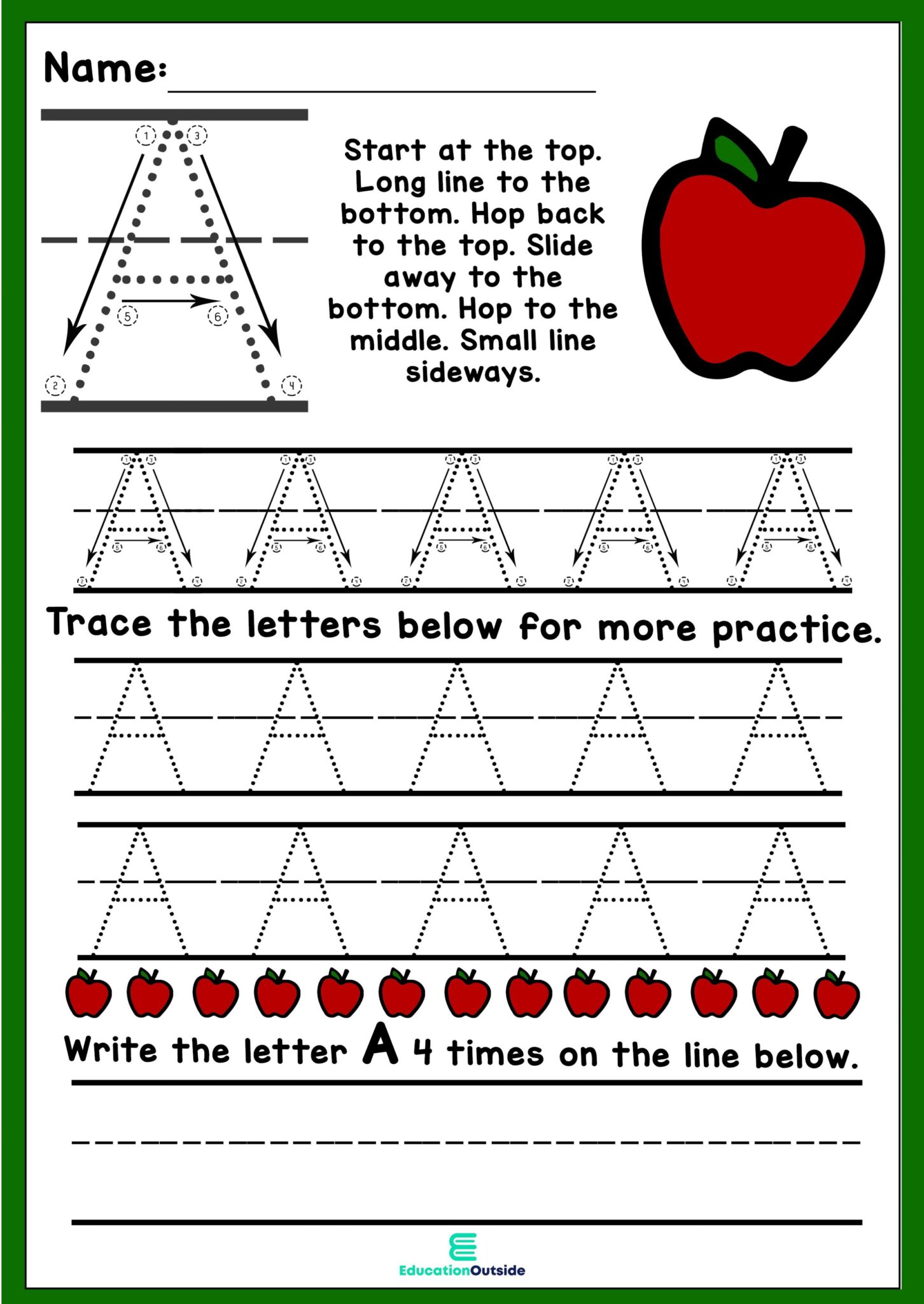 Uppercase Letter Tracing Worksheet