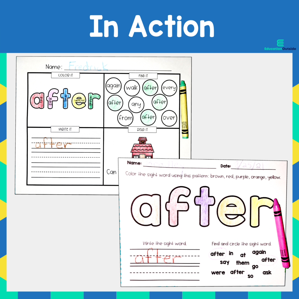 Sight Word Practice Packet - 1st Grade Dolch Words