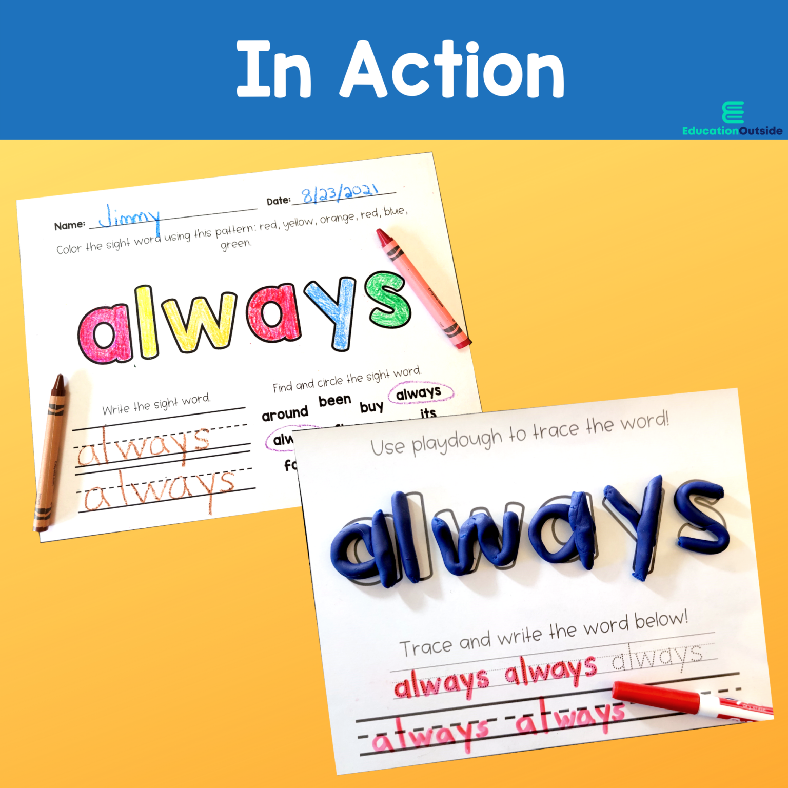 Sight Word Practice Packet (2nd Grade Dolch Words)