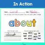 Sight Word Practice Packet (3rd Grade Dolch Words)