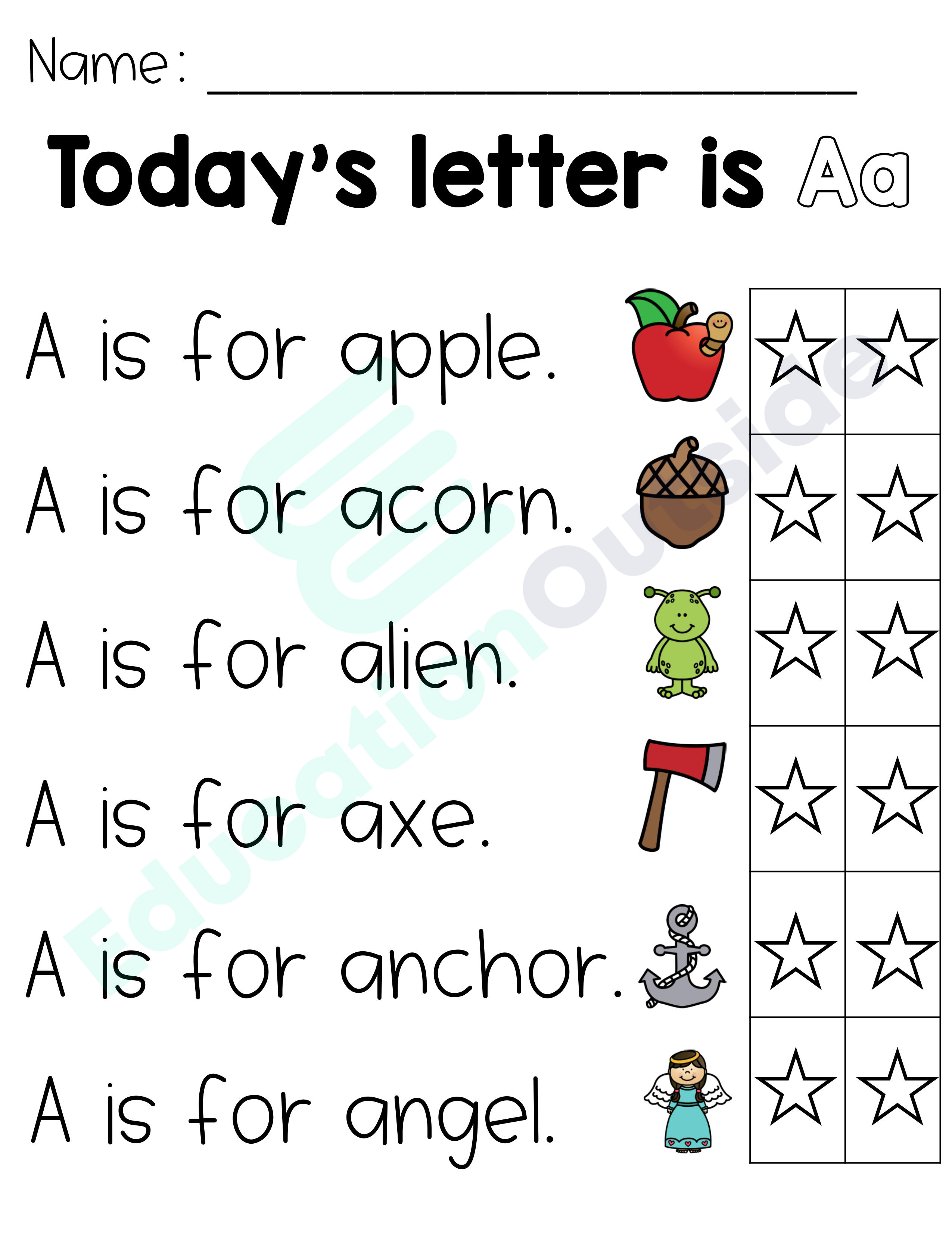 Basic Alphabet Sentences NO PREP Letter Sounds
