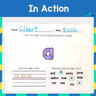 Dolch Sight Word Coloring Pages