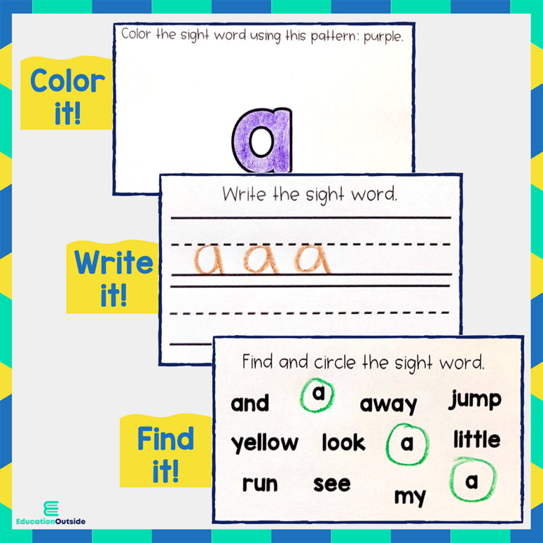 Sight Word Coloring Worksheets (Dolch Pre-Primer) - NO PREP Printable Set