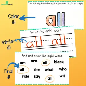 Sight Word Coloring Worksheets (Dolch Primer) - NO PREP Printable Set
