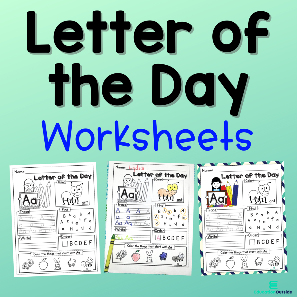 Letter of the Day Worksheets - NO PREP - A-Z Uppercase & Lowercase Practice