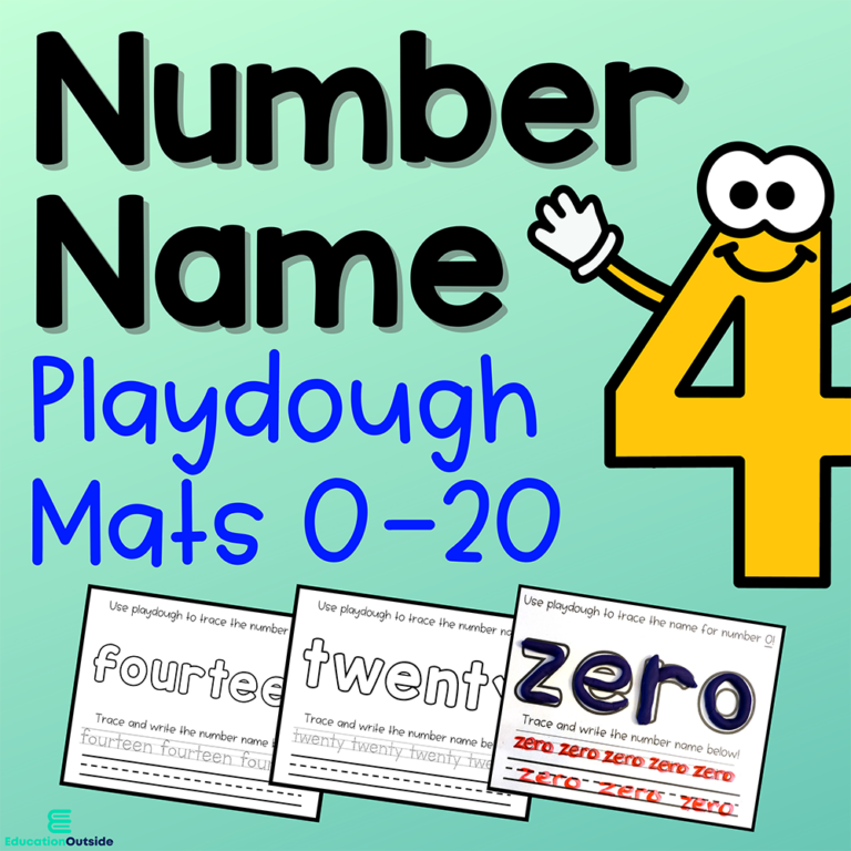 Traceable Number Name Playdough Mats: 0-20