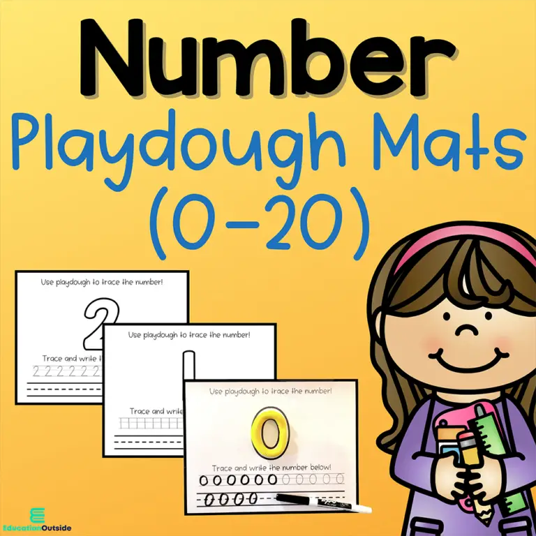 Number Playdough Mats: 0-20 - Identification & Fine Motor Enhancement