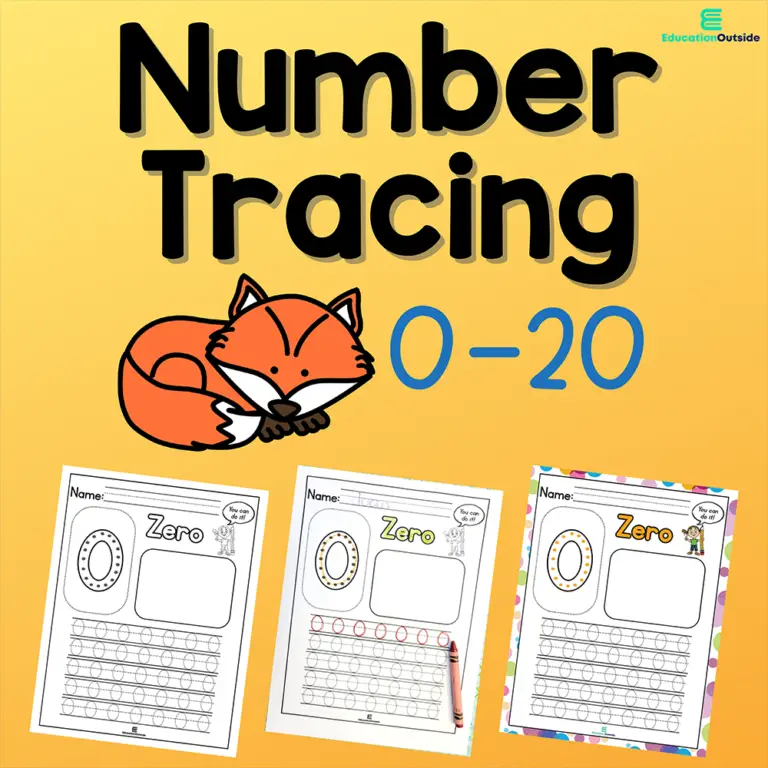 Tracing Numbers 0-20 Worksheets | Trace and Count