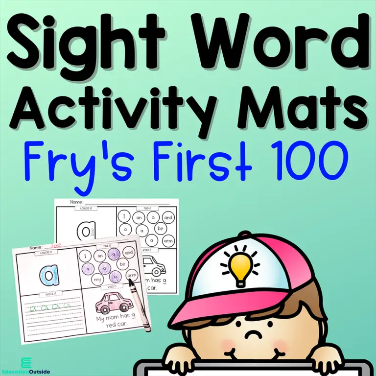 Fry's First 100 Sight Word Activity Mats (No Prep Printables)