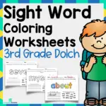Sight Word Coloring Worksheets (3rd Grade Dolch) - NO PREP Printable Set