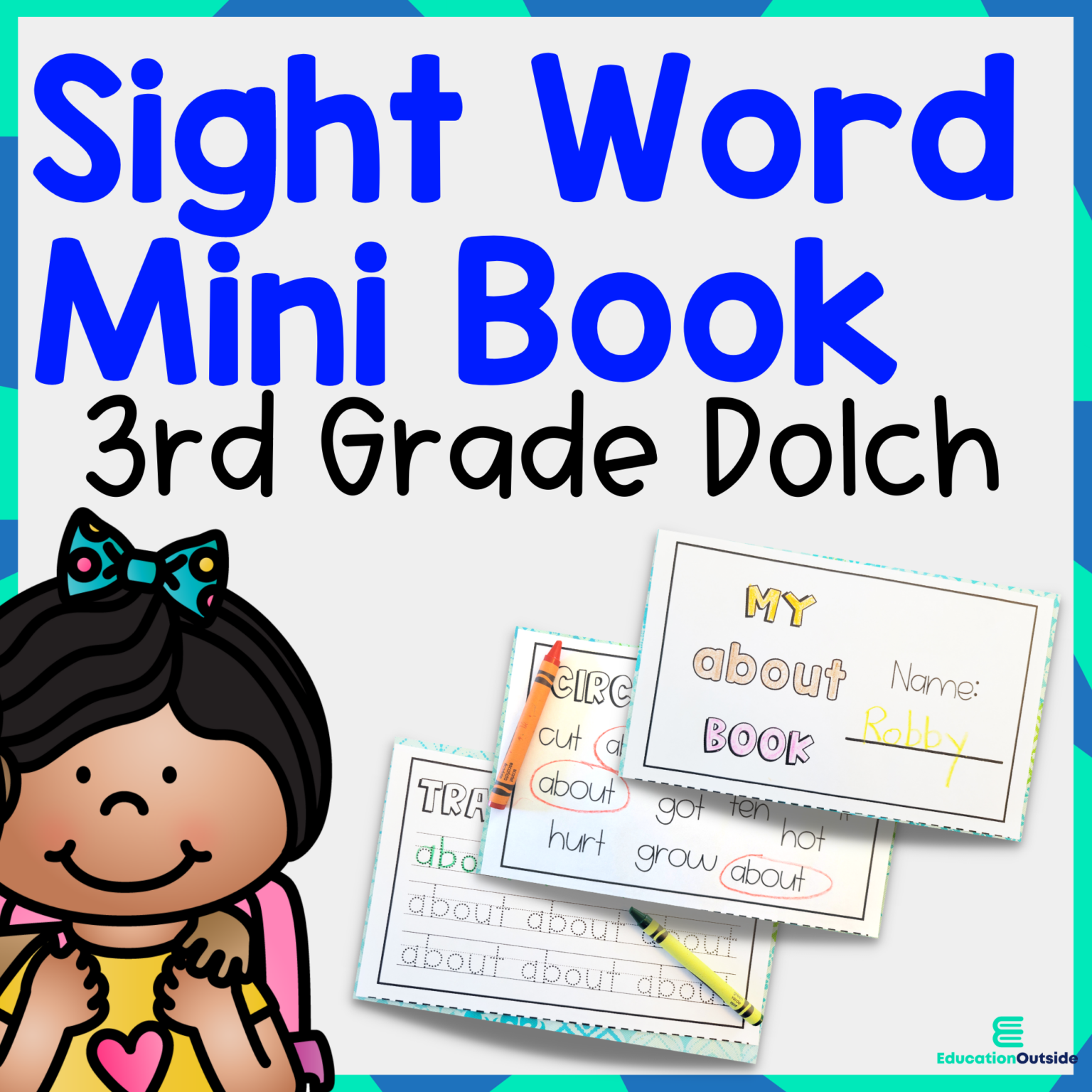 3rd Grade Dolch Sight Word Mini Books (Color and B&W Versions Included)
