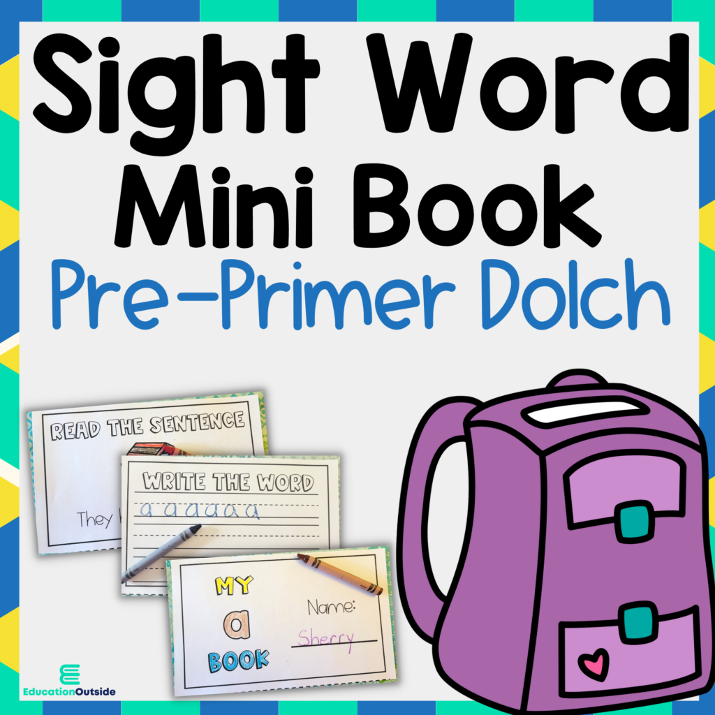 Dolch Pre-Primer Sight Word Mini Books (Color and B&W Versions Included)