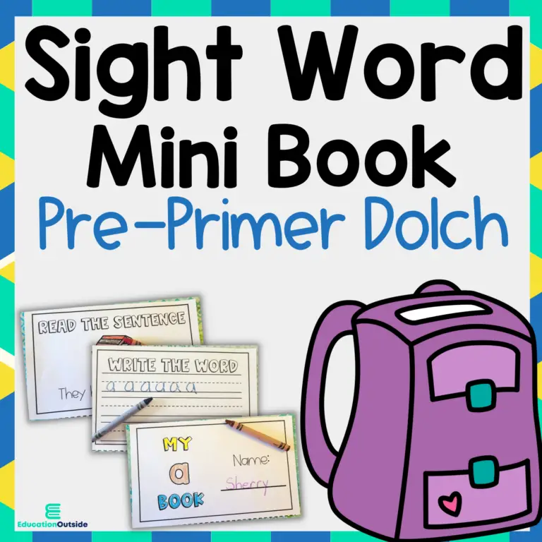 Dolch Pre-Primer Sight Word Mini Books (Color and B&W Versions Included)