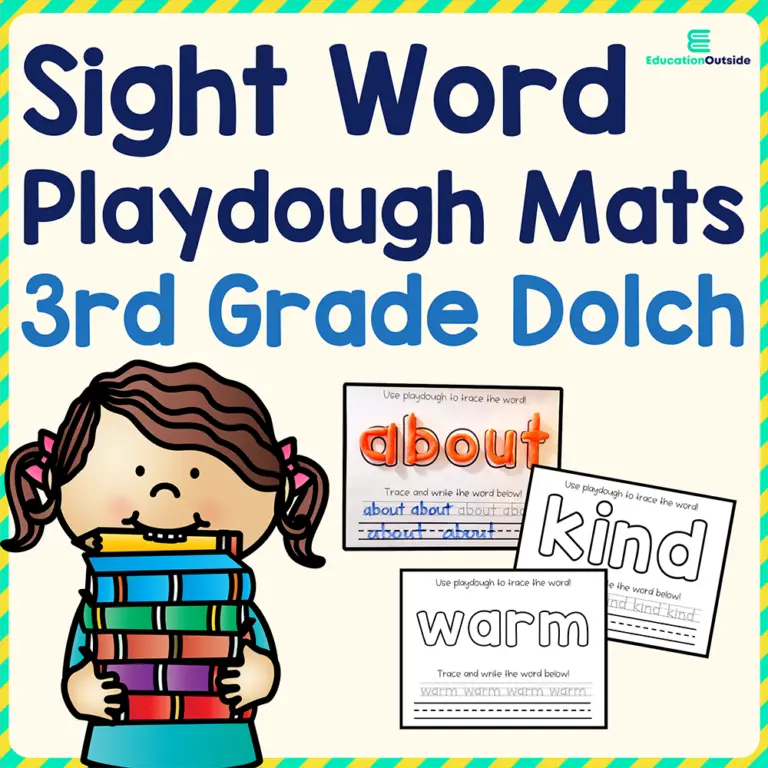 Sight Word Playdough Mats (3rd Grade Dolch) - Printable Set