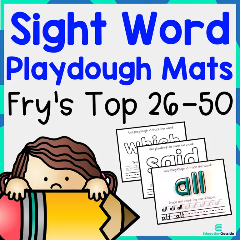 Sight Word Playdough Mats (Fry's Top 26-50) - Printable Set