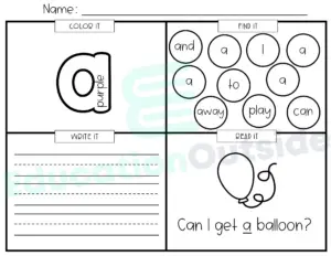 Sight Word Practice Packet (Dolch Pre-Primer Words)