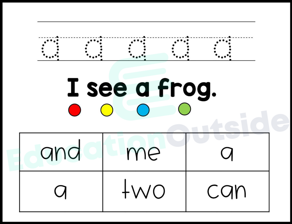 Sight Word Practice Packet (Dolch Pre-Primer Words)
