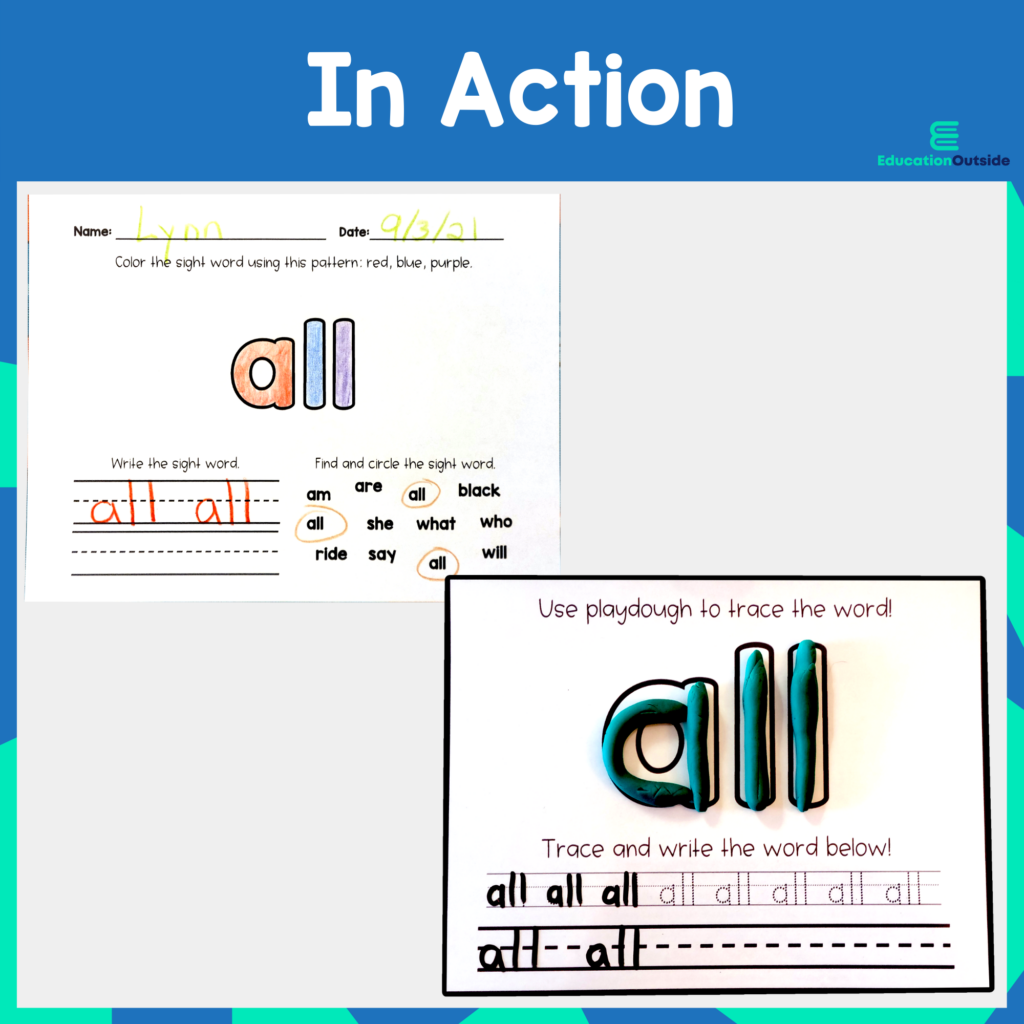 Sight Word Practice Packet (Dolch Primer Words)