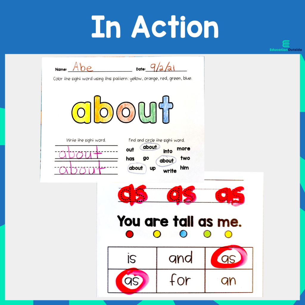 Sight Word Practice Packet- Fry's First 100