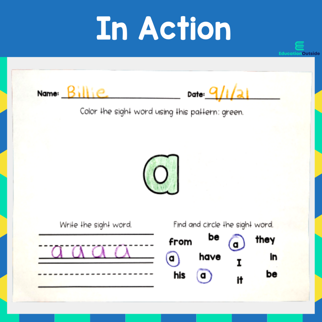 Sight Word Practice Packet (Fry's Top 25)