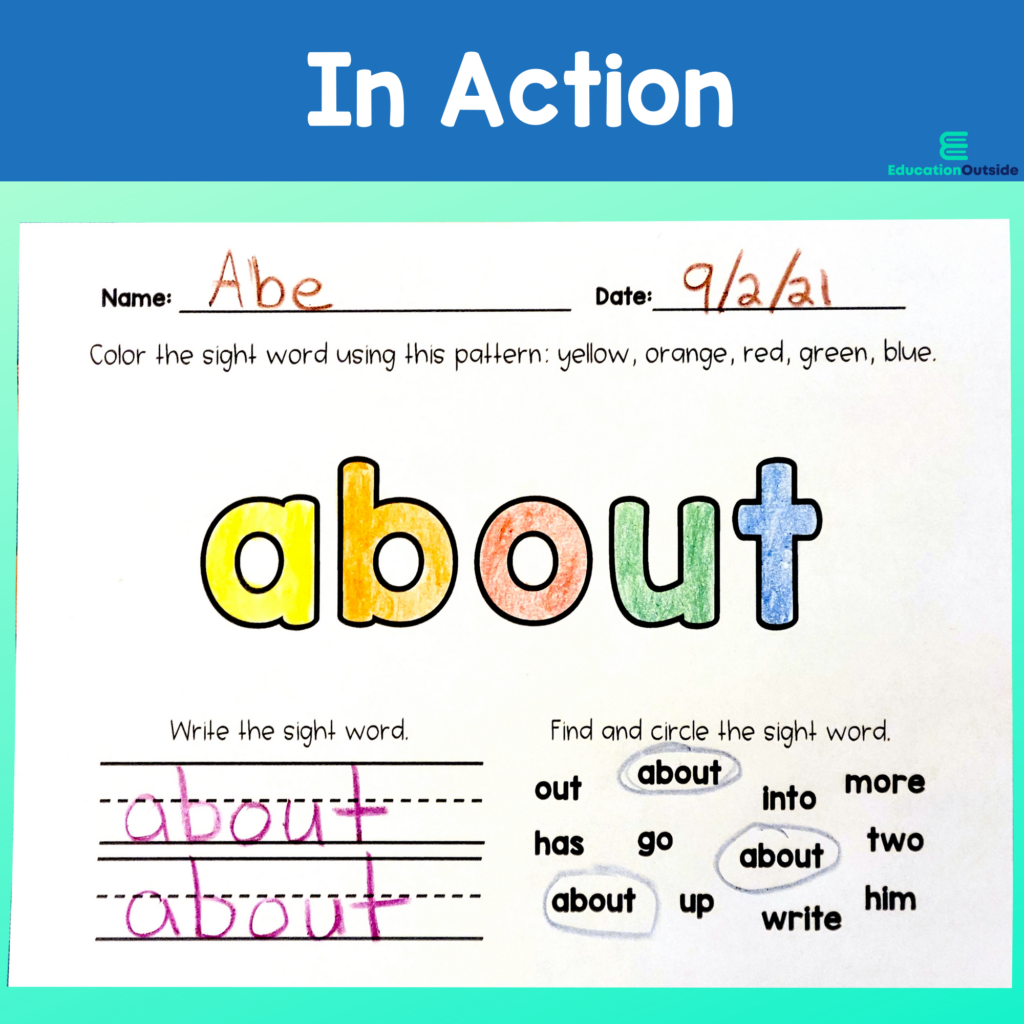 Sight Word Practice Packet (Fry's 51-75)