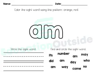 Sight Word Practice Packet (Fry's 76-100)