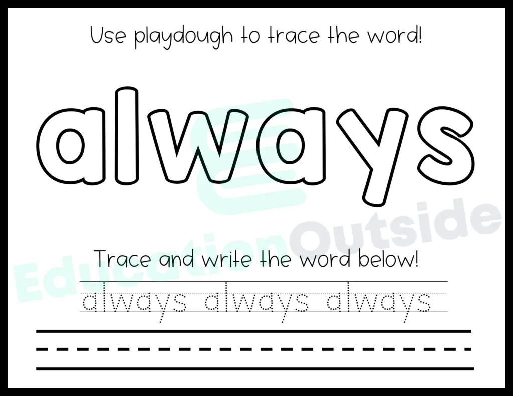 Sight Word Playdough Mats (2nd Grade Dolch) - Printable Set