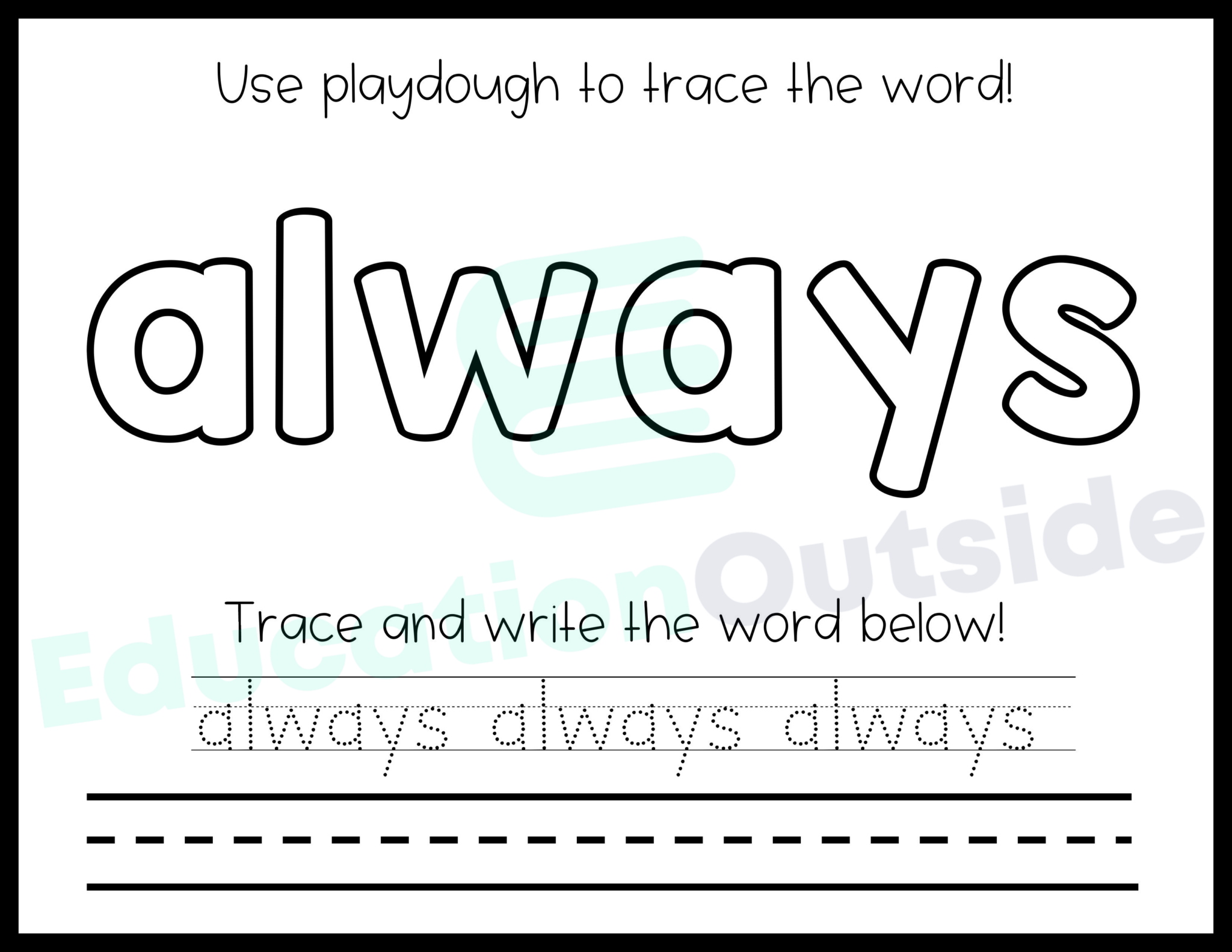 Sight Word Playdough Mats (2nd Grade Dolch) - Printable Set