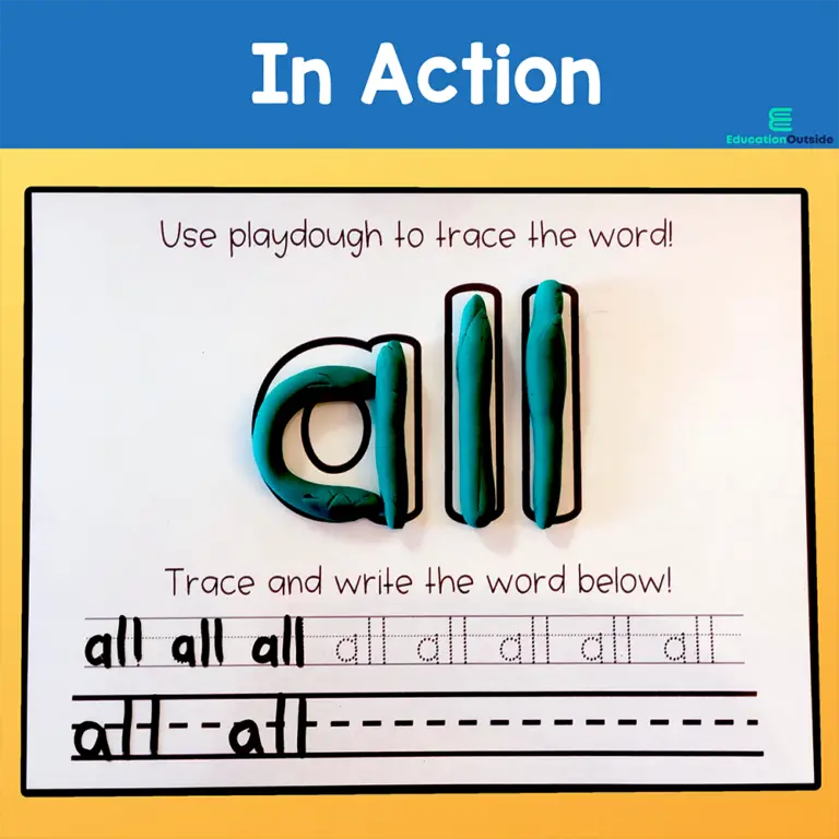 Dolch Primer Sight Word Playdough Mats - Printable Set