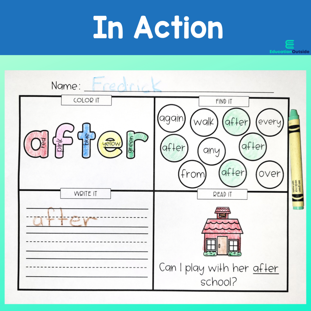 No Prep 1st Grade Dolch Sight Word Activity Mats