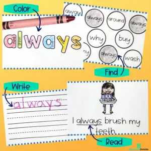 No Prep 2nd Grade Dolch Sight Word Activity Mats