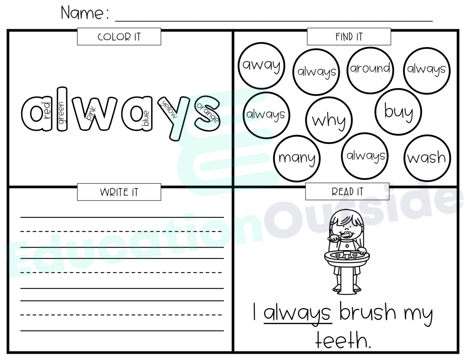 No Prep 2nd Grade Dolch Sight Word Activity Mats