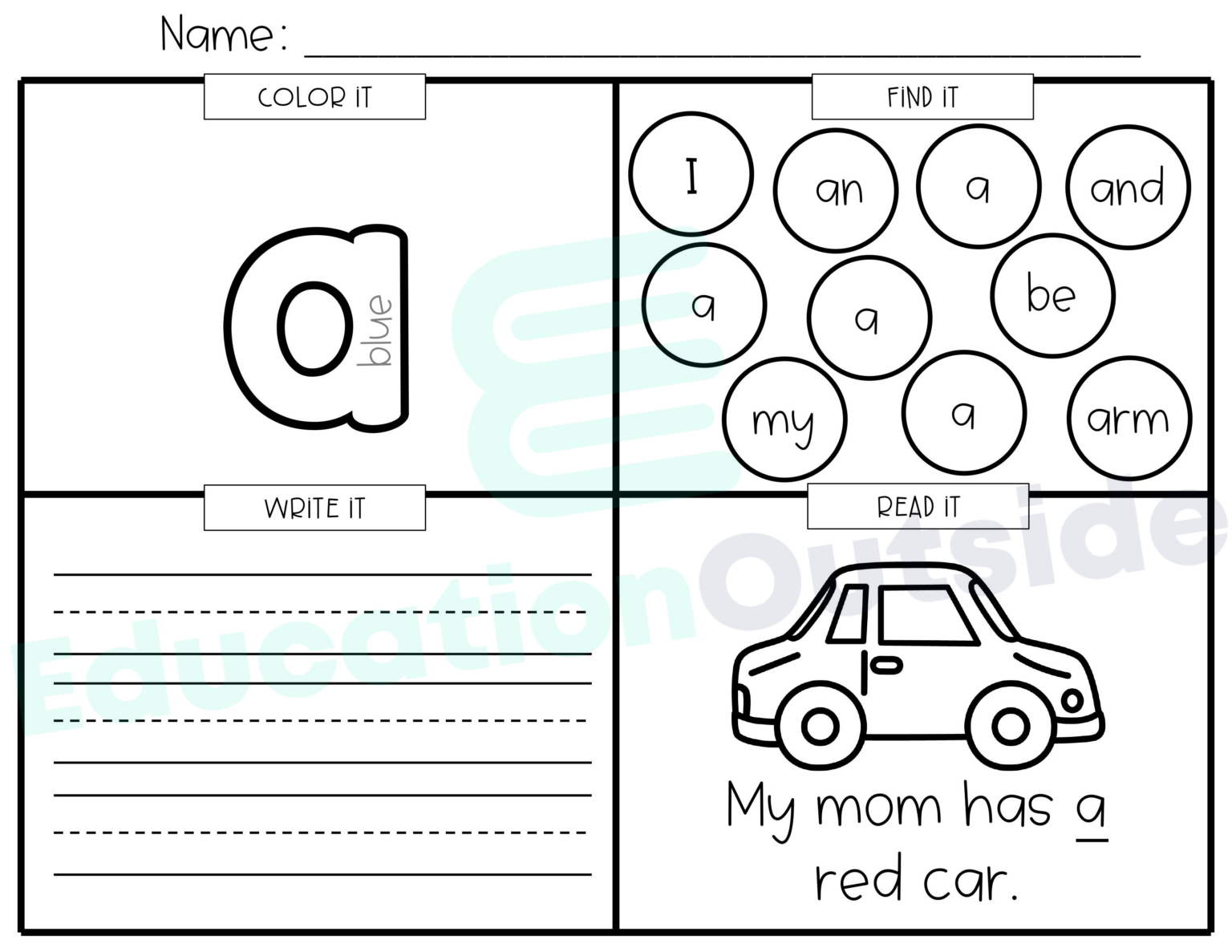 Fry's First 100 Sight Word Activity Mats (No Prep Printables)