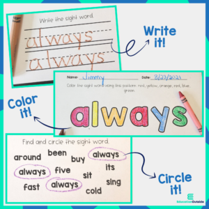 Sight Word Coloring Worksheets (2nd Grade Dolch) - NO PREP Printable Set