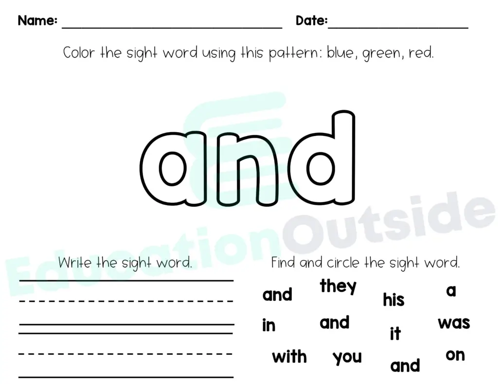 Fry's First 100 Sight Word Coloring Worksheets - NO PREP Printable Set