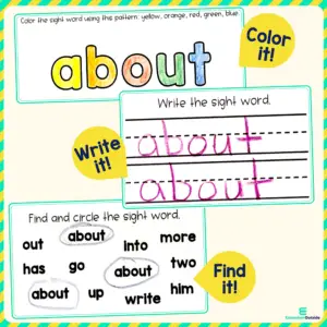 Sight Word Coloring Worksheets (Fry's Top 51-75) - NO PREP Printable Set