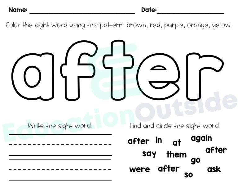 Sight Word Coloring Worksheets (1st Grade Dolch) - NO PREP Printable Set