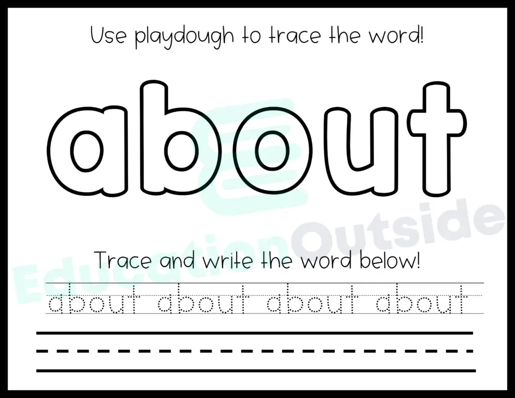 Sight Word Practice Packet (3rd Grade Dolch Words)