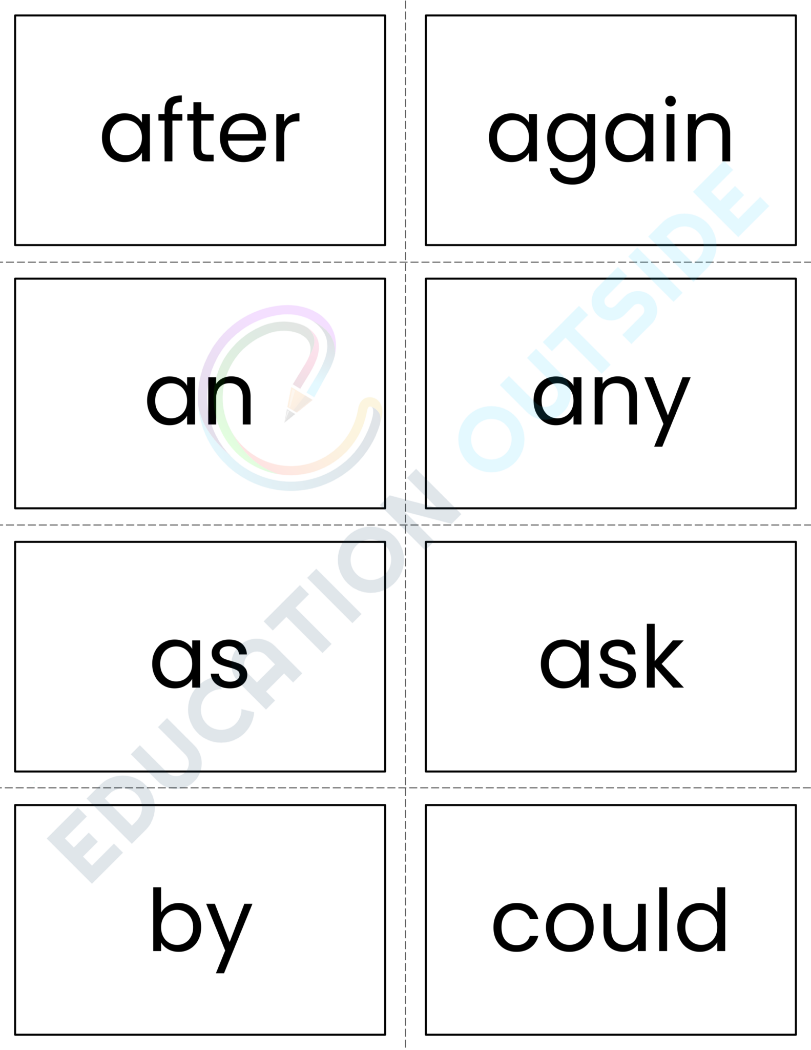 1st Grade Dolch Sight Words Bingo - 8 and 24 Square Grids Included!
