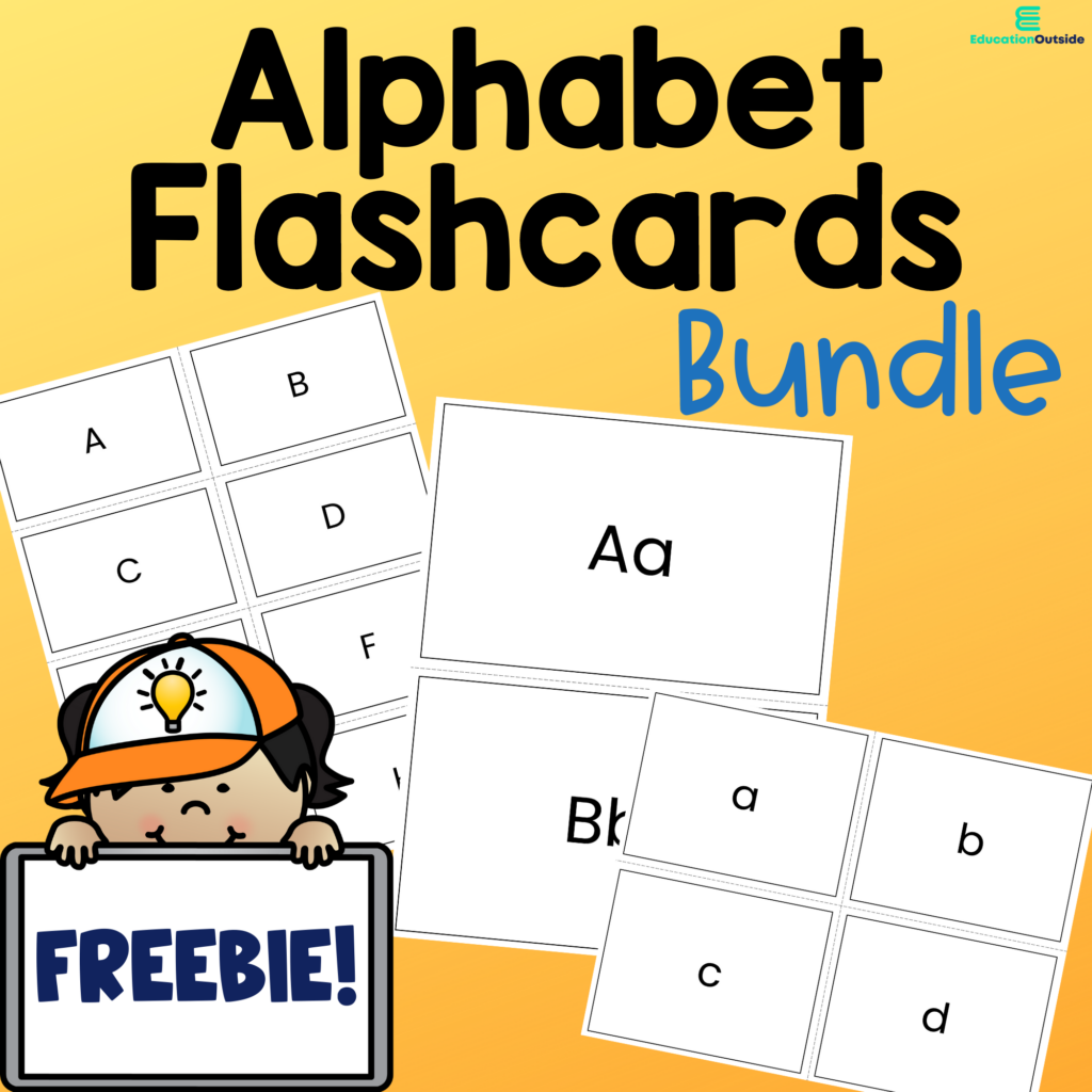 Alphabet Flashcard Bundle (A, a, Aa) - A to Z - 3 Sizes Included!