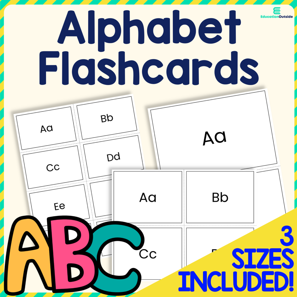 Alphabet Flashcards (Aa) - 3 Sizes Included!