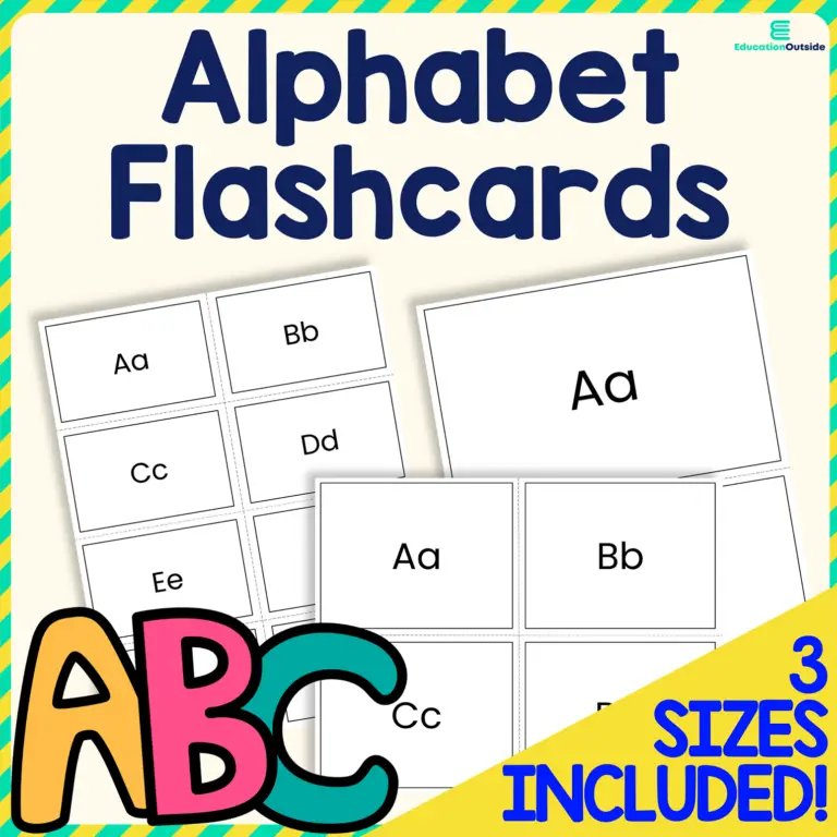 Alphabet Flashcards (Aa) - 3 Sizes Included!