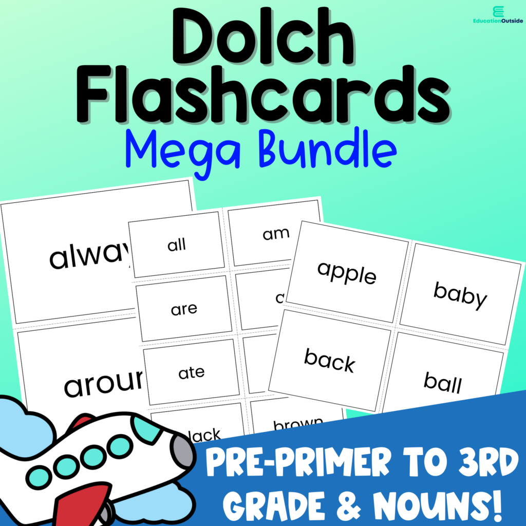 Dolch Flashcard Mega Packet (Pre-Primer - Grade 3) + Nouns - 3 Sizes ...
