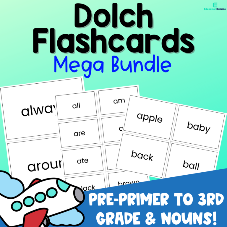 Dolch Flashcard Mega Packet (Pre-Primer - Grade 3) + Nouns - 3 Sizes ...