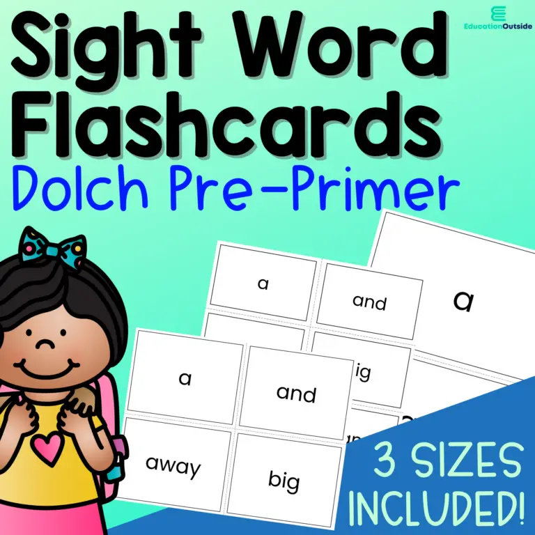 Dolch Pre-Primer Sight Word Flashcards - 3 Sizes Included!
