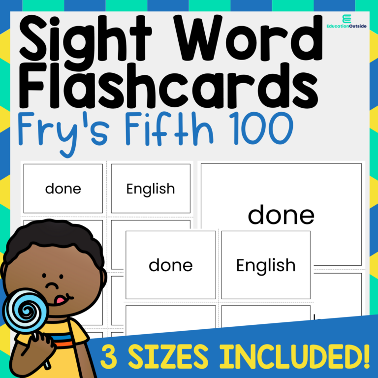 Fry's Fifth 100 Sight Words Flashcards (401-500) - 3 Sizes Included!