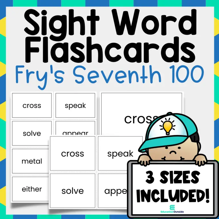 Fry's Seventh 100 Sight Words Flashcards (601-700) - 3 Sizes Included!