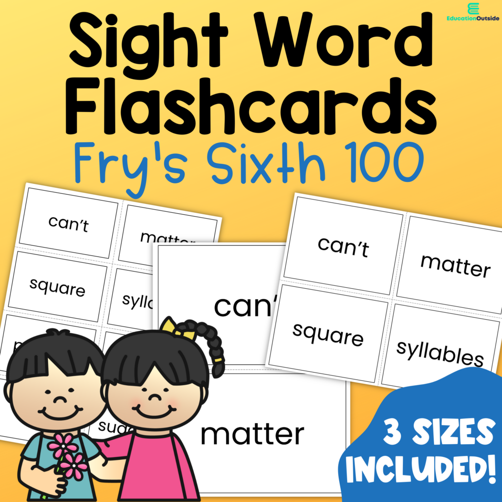 Fry's Sixth 100 Sight Words Flashcards (501-600) - 3 Sizes Included!